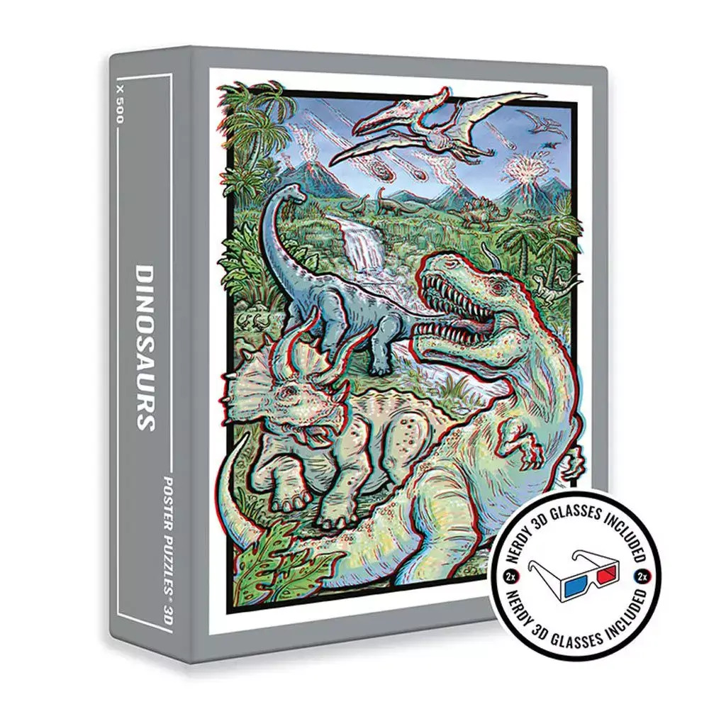 Dinosaurs 3D Poster Puzzle 500pc - Fun & Engaging Challenge