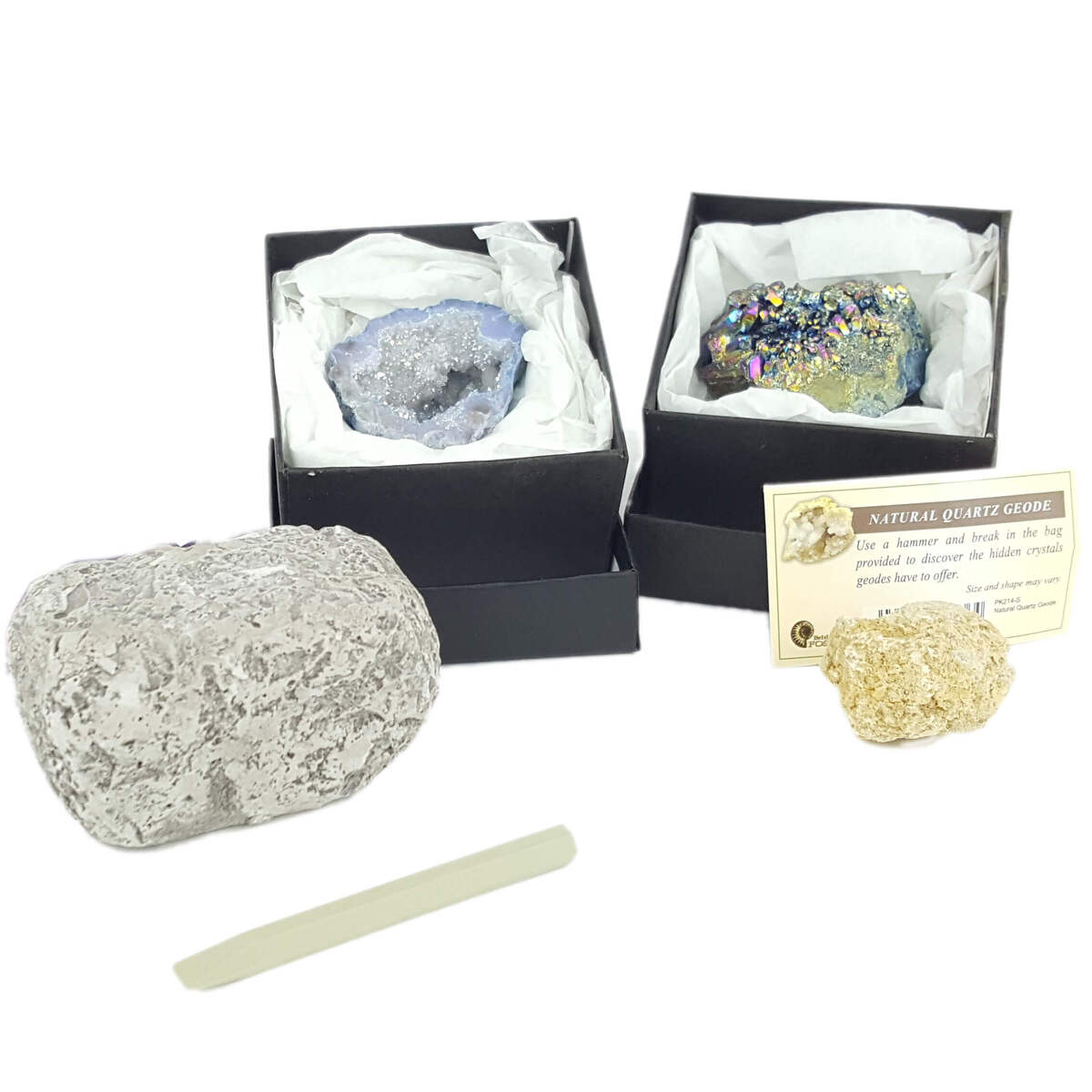 Mineral and Geodes Kit - Collect Beautiful Precious Minerals & Crystals